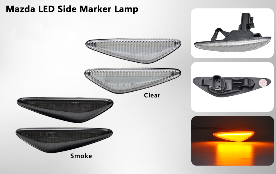 LED 2-Pieces Sequential Turn Signal Repeaters Set For Miata ND ...